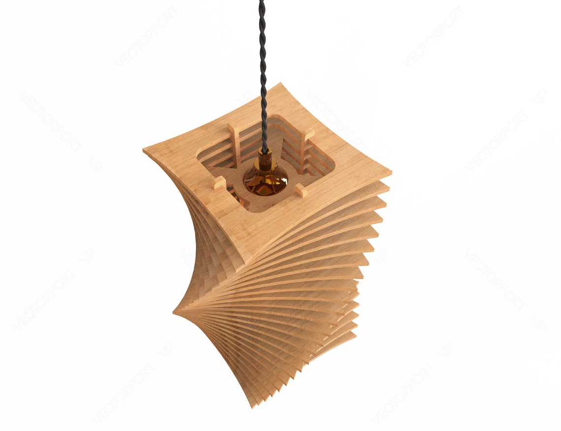 Twist Box Creative Modern Wood Pendant Light Chandelier Lamp - Etsy