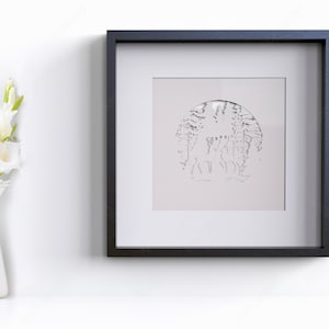 Winter Scene With Deer Landscape Multilayer Shadow Box Frame Wall Decor ...