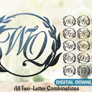 All Two Letter Combination Monogram Alphabet Letters Digital - Etsy