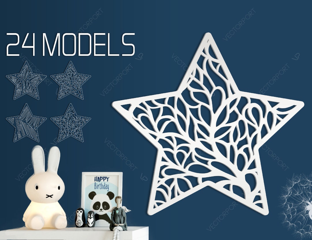 Star Shape Mandala Wall Décor Digital Download SVG DXF AI - Etsy