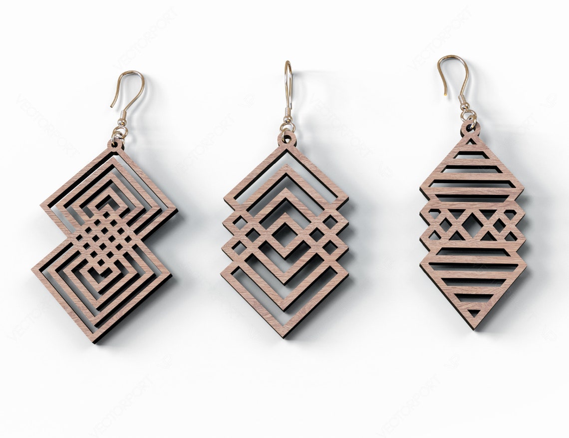 Elegant Geometric Earrings Decorative Craft Jewelry Pendants - Etsy
