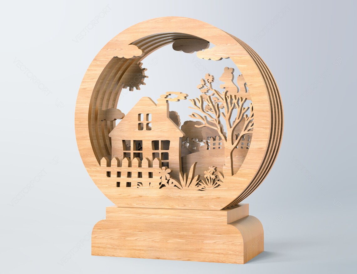 Wood Decorative Doll House Wooden Cnc Plywood Vector Plan Diy - Etsy