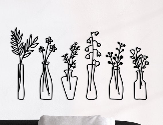 Plant Wall Decor Metal Flower Pot Laser Cut SVG DXF AI - Etsy