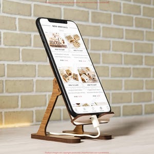 Elegant Minimalist Phone Stand | Laser Cut SVG File | Mobile Holder ...