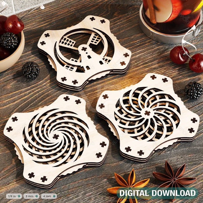 Laser Cut Coaster - Etsy