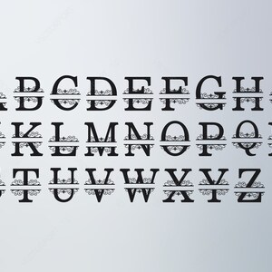 Split Regal Monogram Alphabet Letters Laser Cut Files Digital Download ...