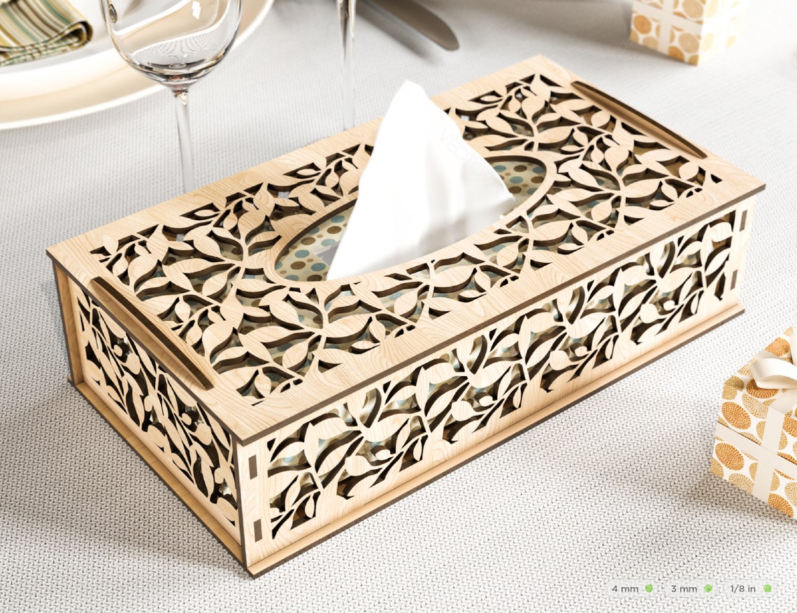 Decorative Laser Cut Tissue Box Heart Shape Tabletop Wooden - Etsy
