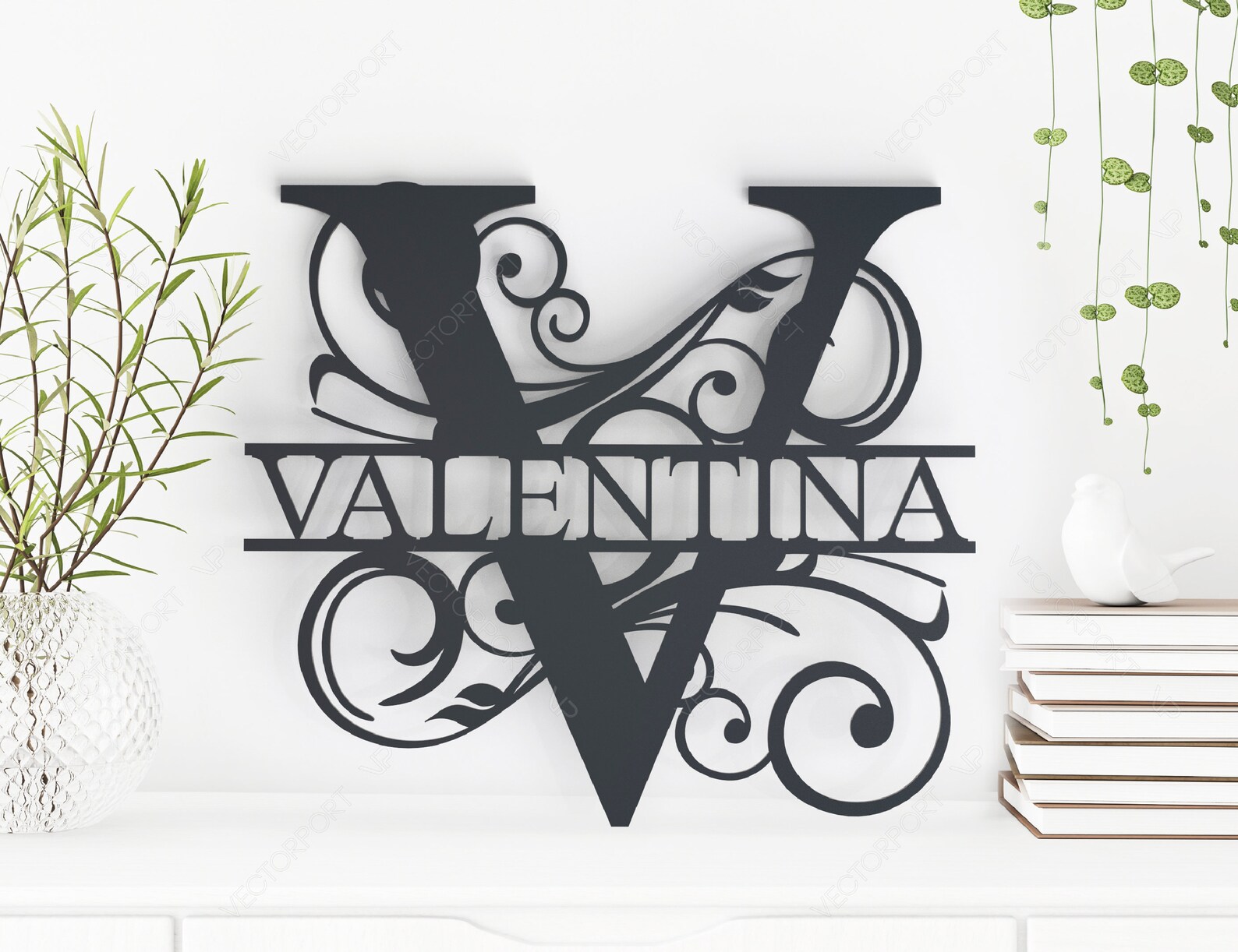 Split Regal Monogram Alphabet Letters Laser Cut Files SVG - Etsy