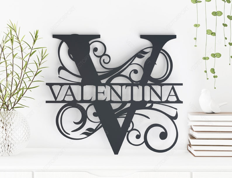 Split Regal Monogram Alphabet Letters Laser Cut Files SVG - Etsy