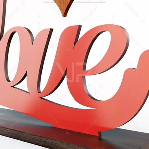 Love Text With Heart You and Me Wooden Plywood Vector Plan Diy Digital ...