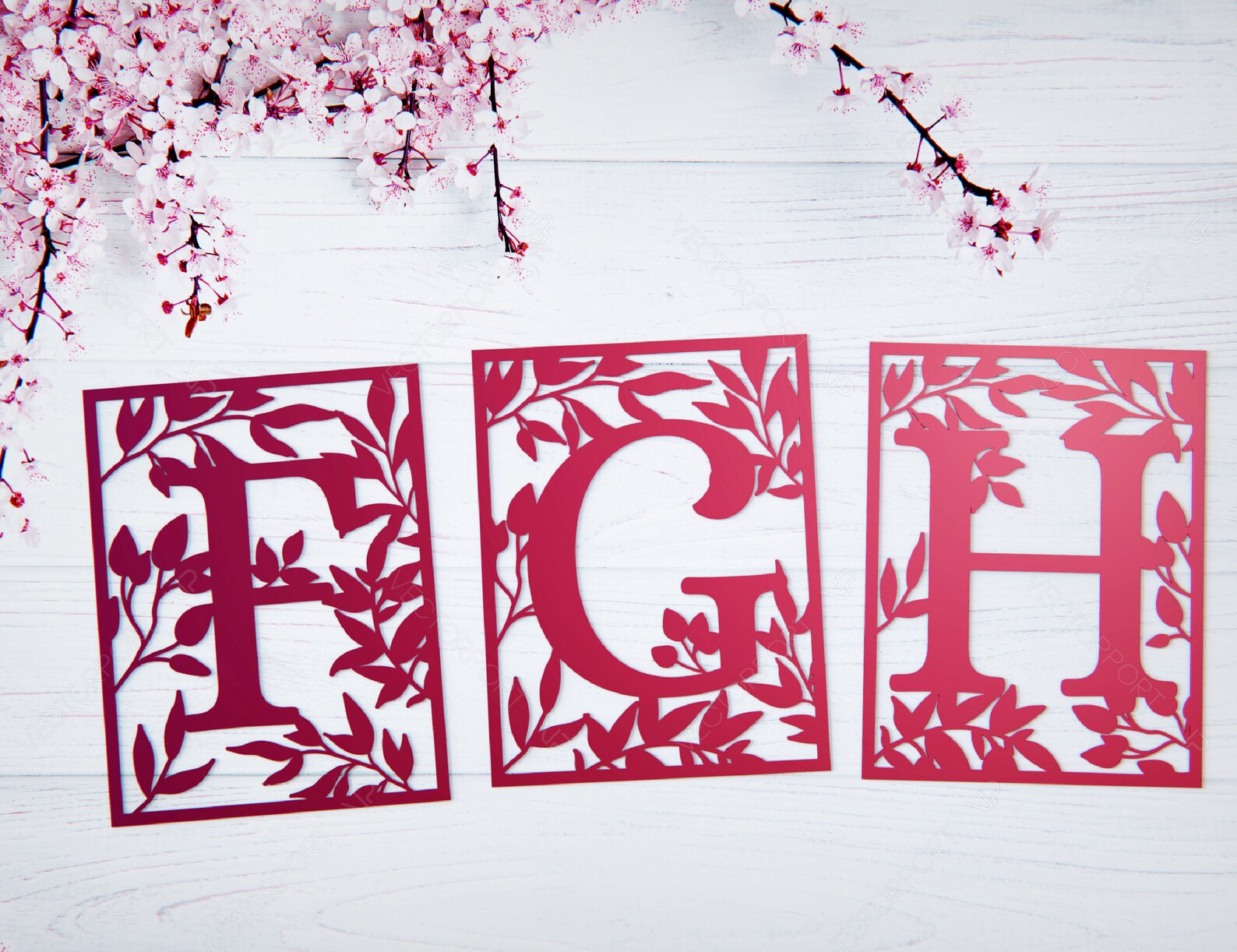 Spring in Bloom Floral Frame Monogram Alphabet Letters Vector | Etsy