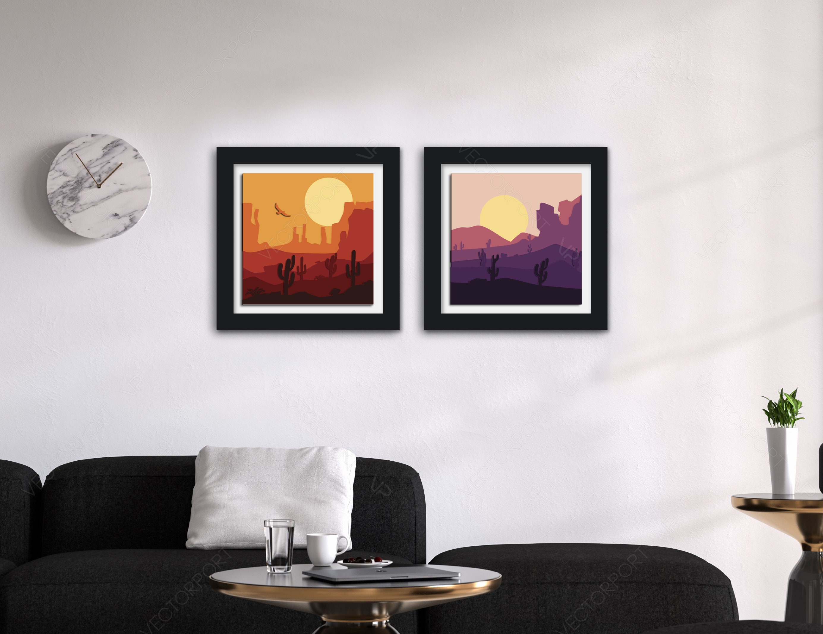 Multi Layered Mountains and Desert Dunes Shadow Box Landscape - Etsy