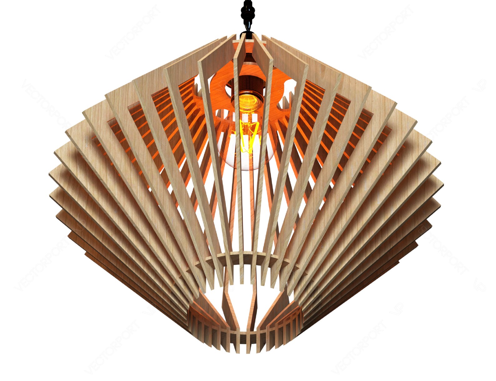 Rhombus 6 & 3mm Wood Pendant Light Chandelier Lamp Lampshade - Etsy