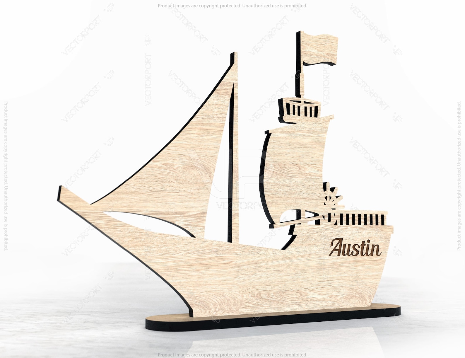 Sailing Ship Laser Cut Table Decor Vector Personalized Digital Download ...