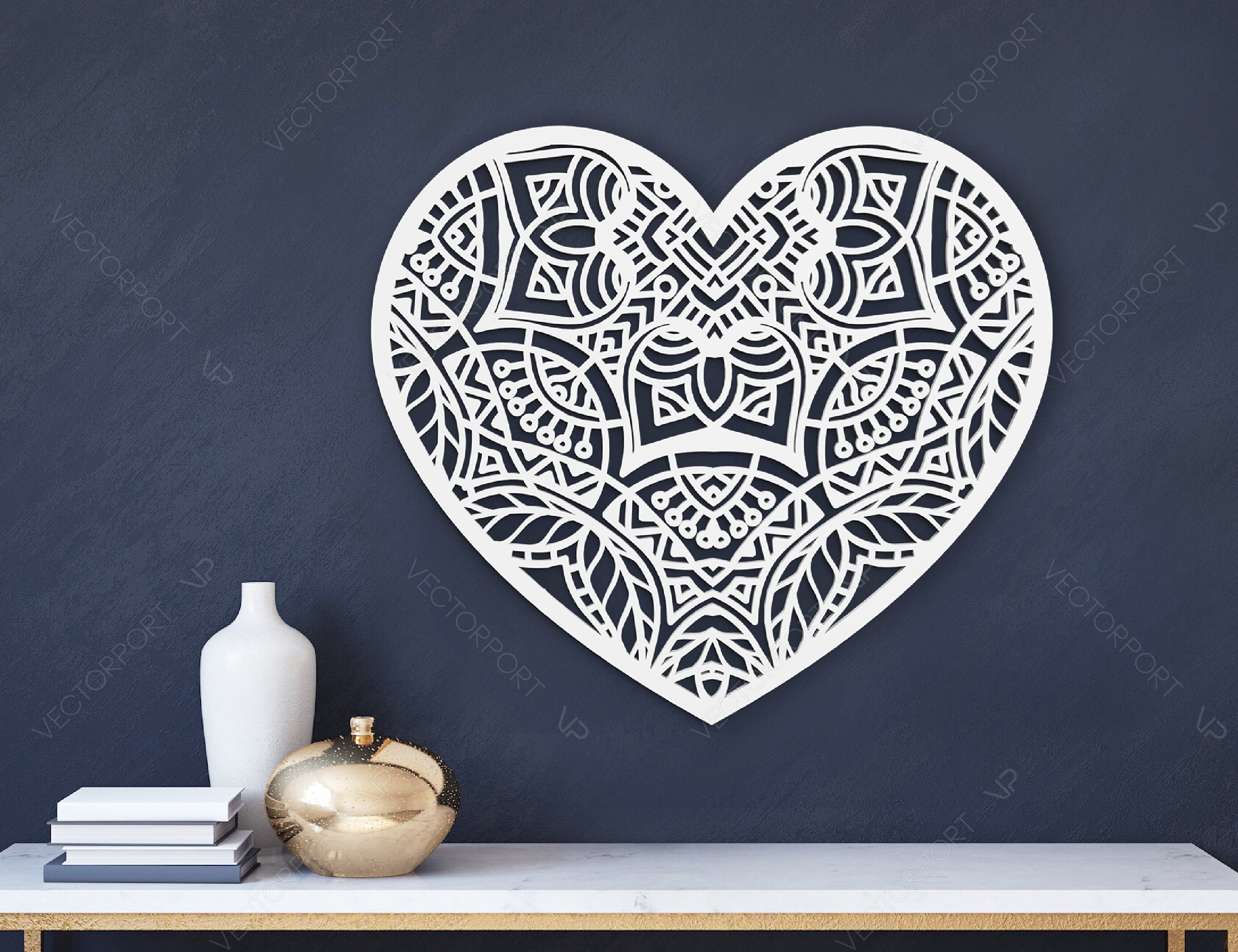 Modern Doodle Heart Shape Mandala Art Design 25 Different - Etsy