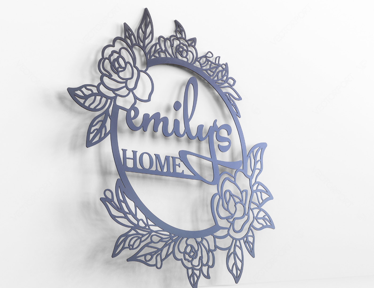 Personalized Flower Frame Monogram Decorative Name Sign Metal - Etsy