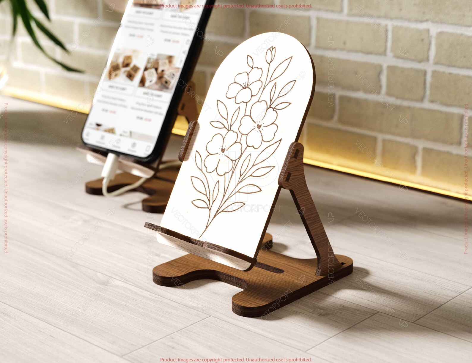 Elegant Minimalist Phone Stand | Laser Cut SVG File | Mobile Holder ...
