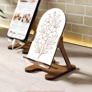 Elegant Minimalist Phone Stand | Laser Cut SVG File | Mobile Holder ...