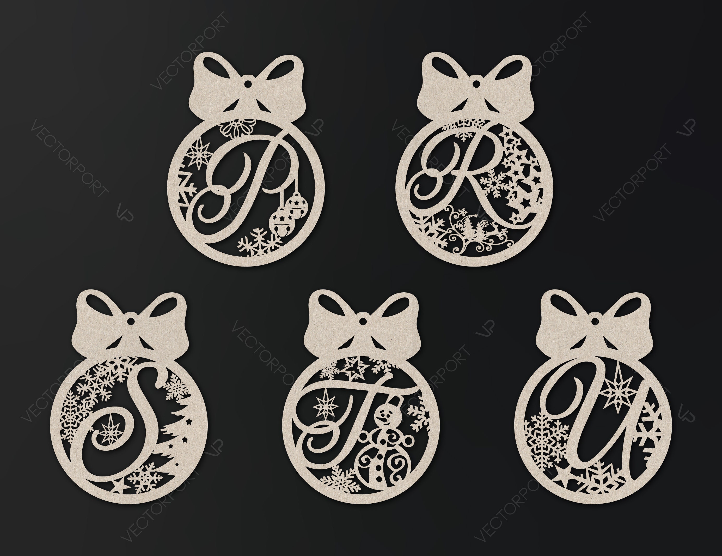 Christmas Balls Tree Decorations Alphabet Letters Hanging | Etsy