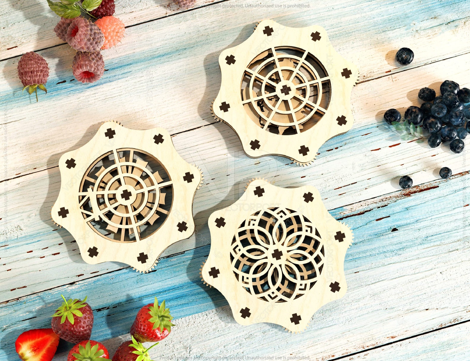 Coaster Mechanical Laser Cut Windmill Theme Shape Tea Coffee Cup Mat ...