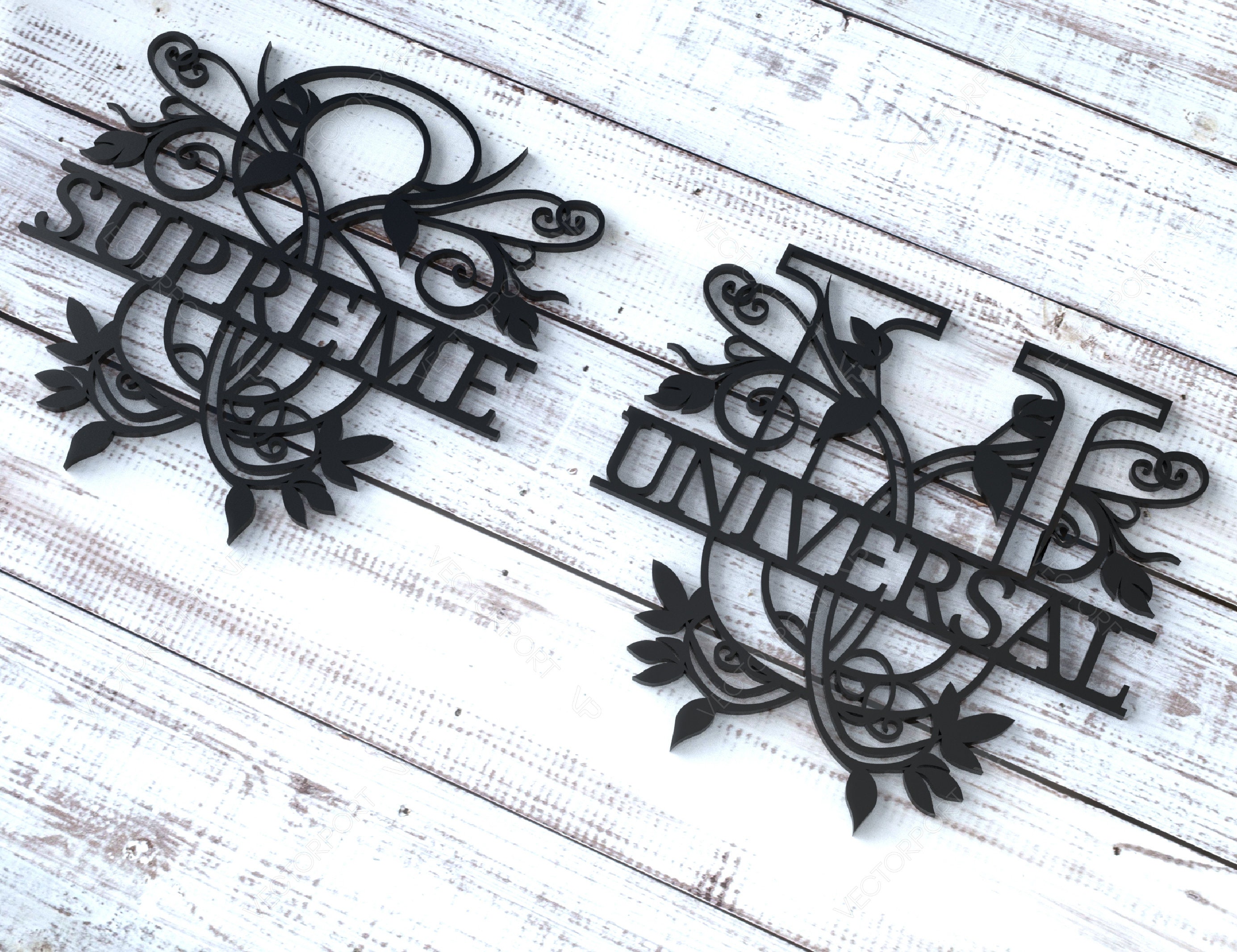 Floral Split Regal Monogram Alphabet Letters Laser Cut Files - Etsy