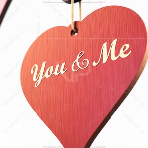 Love Text With Heart You and Me Wooden Plywood Vector Plan DIY ...