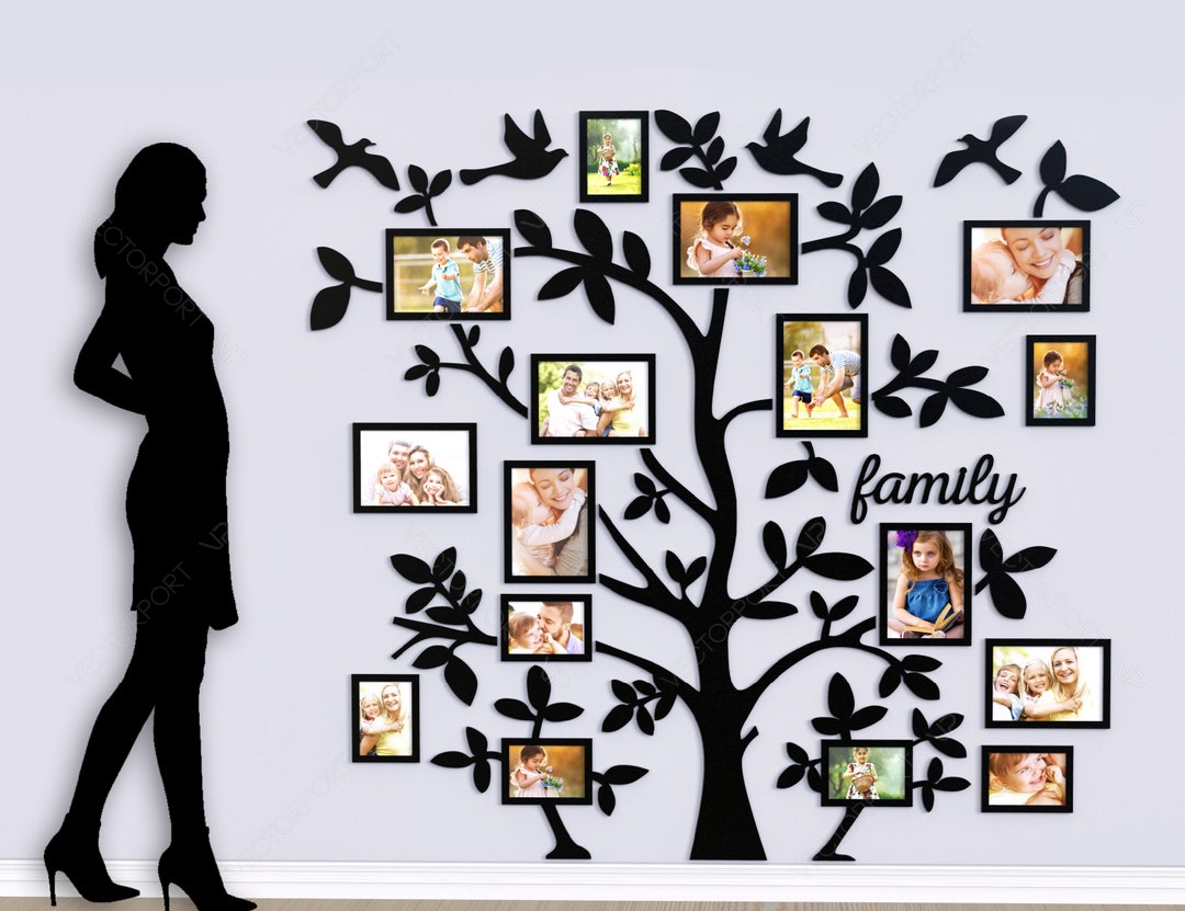 Family Tree Photo Frame Wall Decor for Decoration With Leaves - Etsy