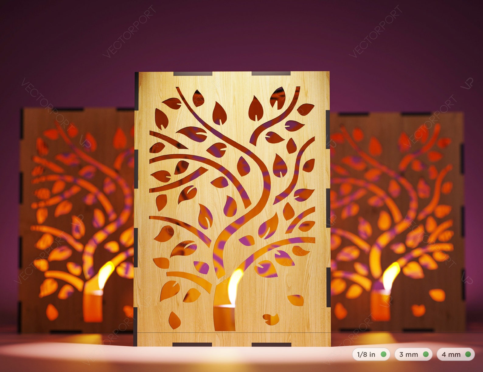Tree Leaves Candle Holder Laser Cut Lamp Wood Tea Light - Etsy