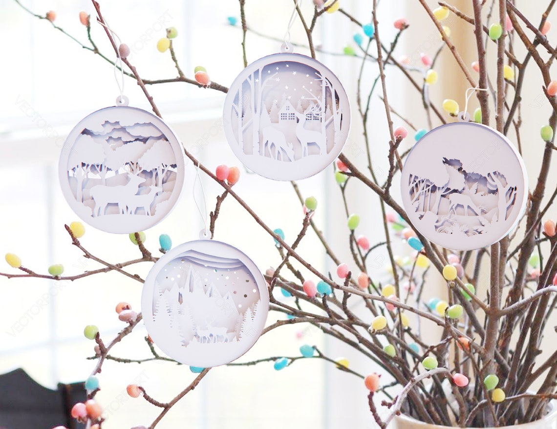 Christmas Balls Tree Decorations Craft Hanging Bauble Paper - Etsy