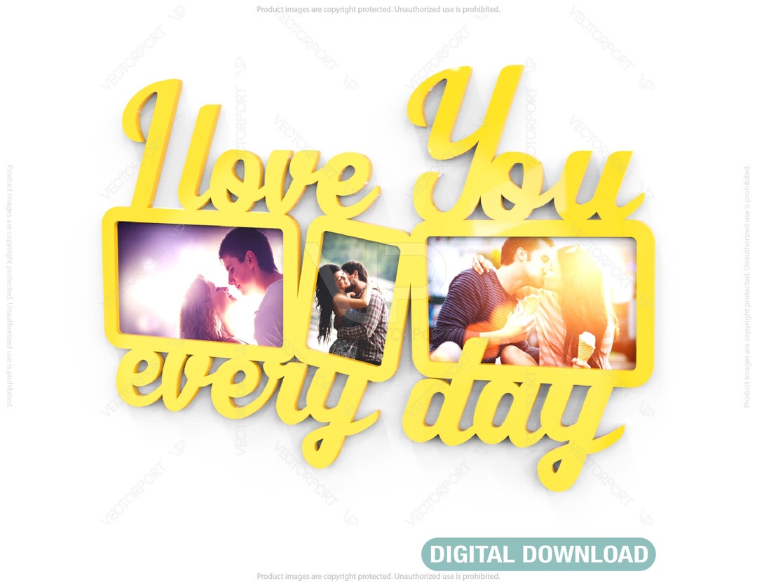 Heart Wooden Photo Frame Collage With I Love You Frame for Her Diy ...