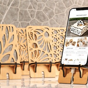 Laser Cut Wooden Mobile Phone Stand Cell Phone Holder Digital Download ...