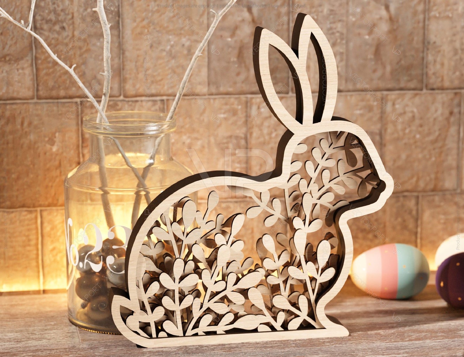 Multi Layer Easter Laser Cut Files Rabbits SVG Layered Bundle, Floral ...