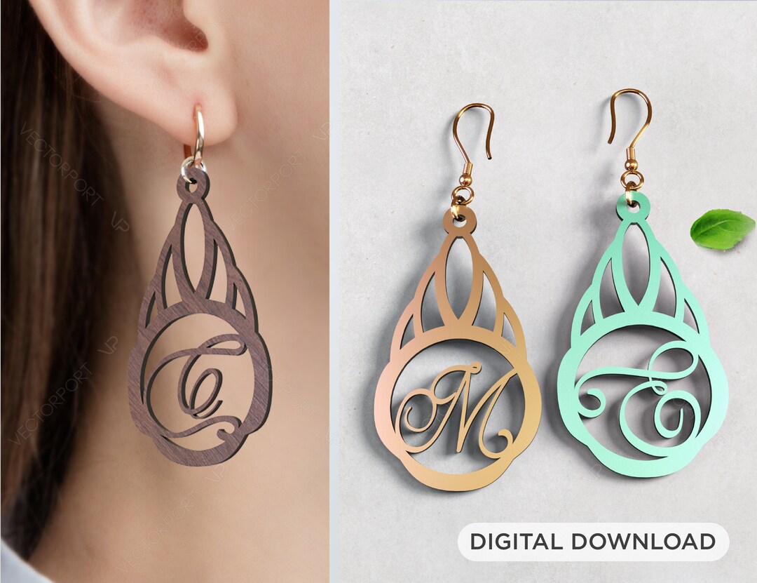 Elegant Earrings Decorative Alphabet Craft Jewelry Pendants - Etsy