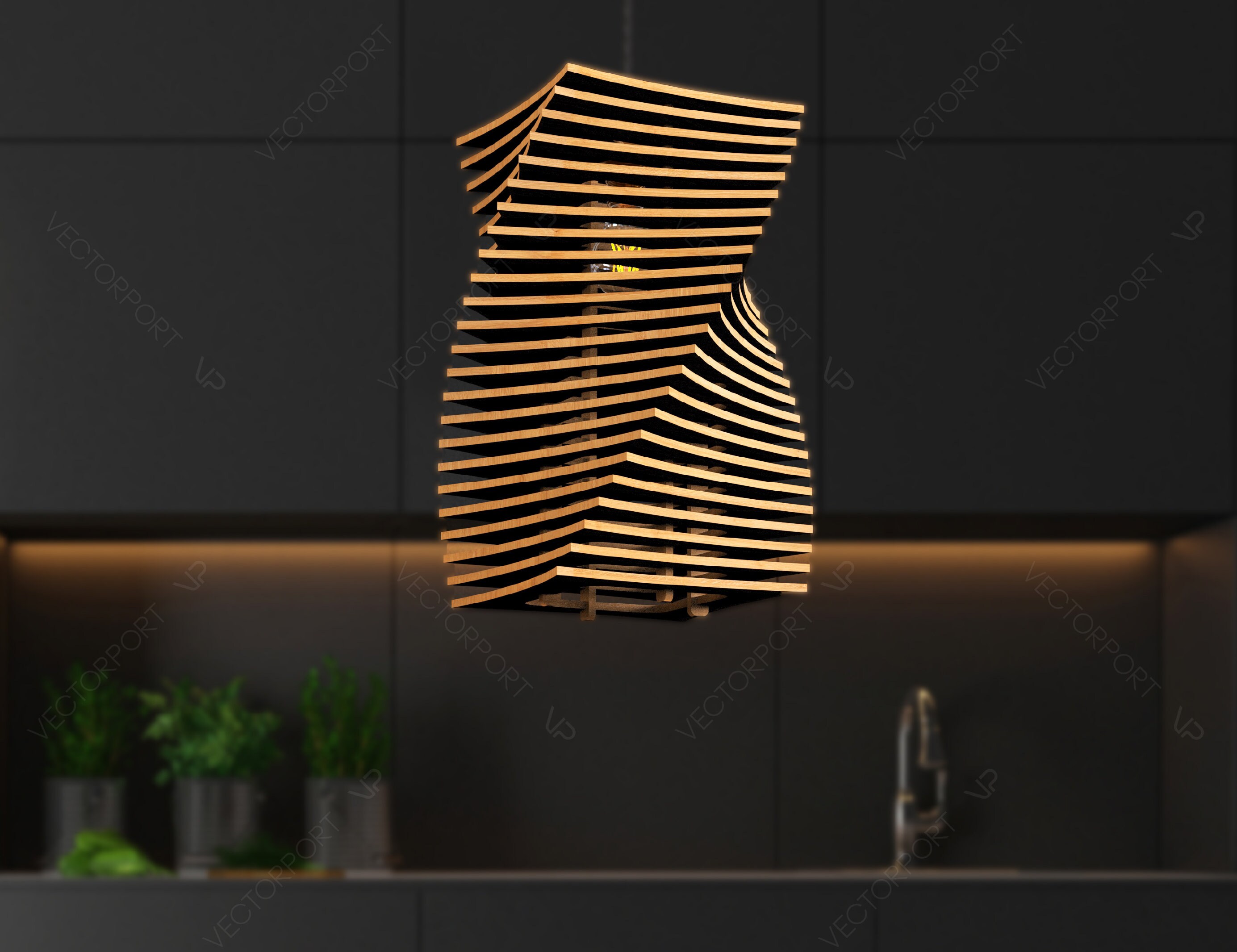 Twist Box Creative Modern Wood Pendant Light Chandelier Lamp - Etsy