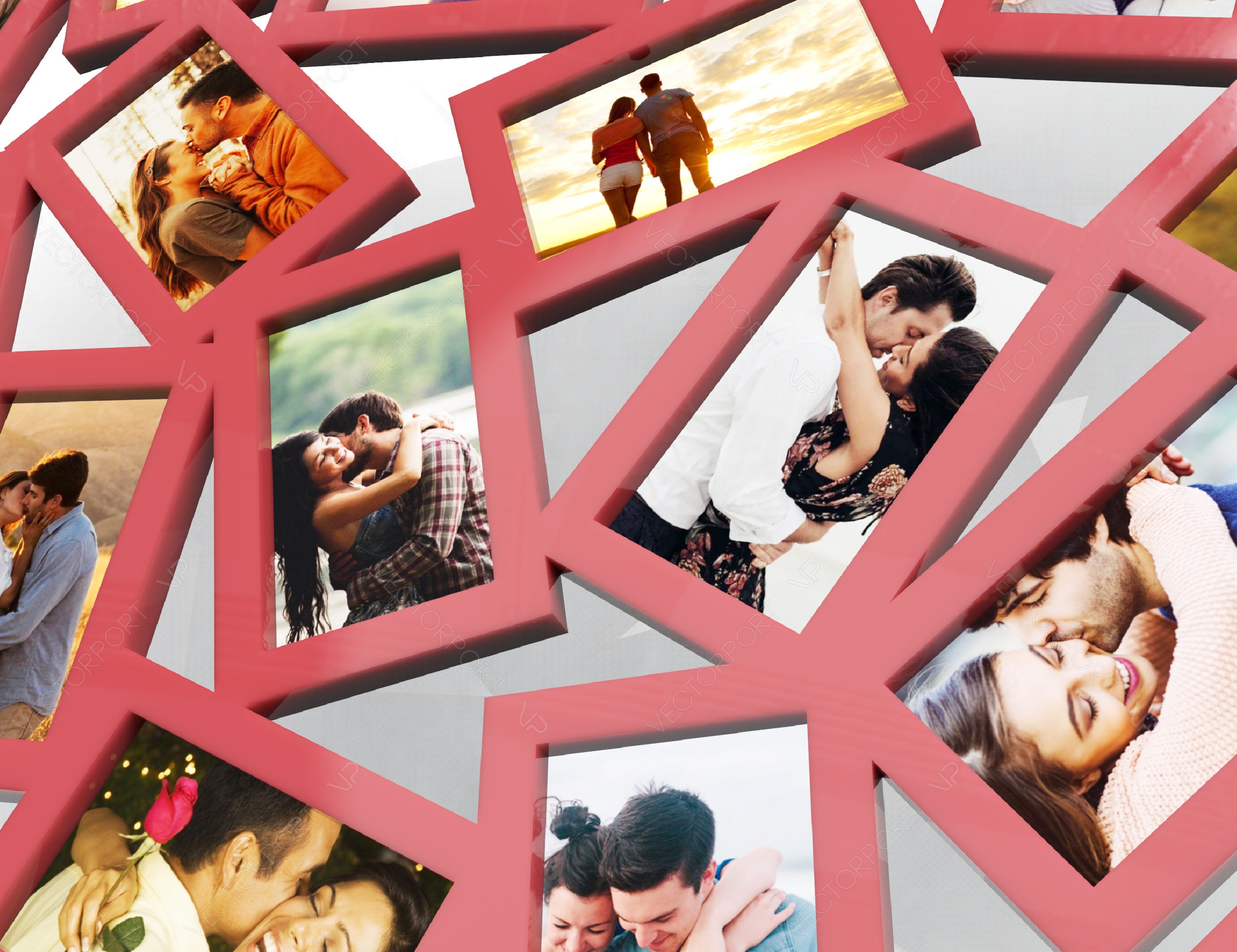 Heart Wooden Photo Frame Collage With I Love You Frame for Her - Etsy ...