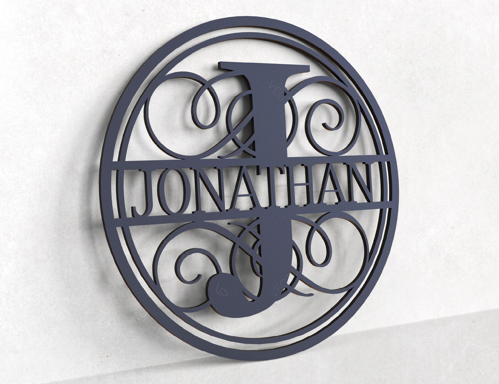 Round With Frame Split Monogram Sign Flowers Letters SVG - Etsy