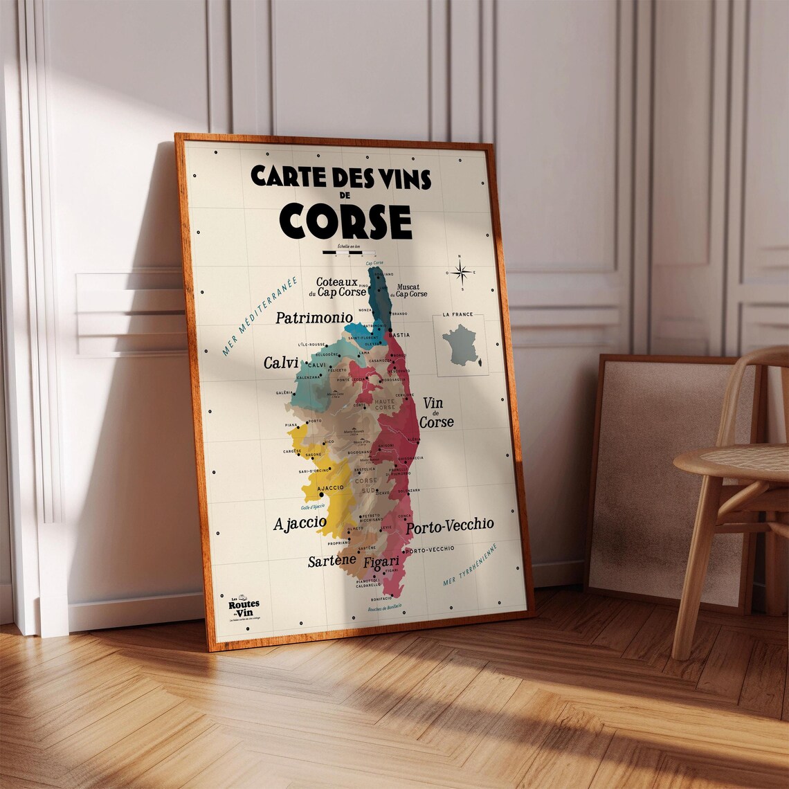 Corsican Wine Map - Poster 30x40 Cm - Gift Idea for Wine and Corsica ...