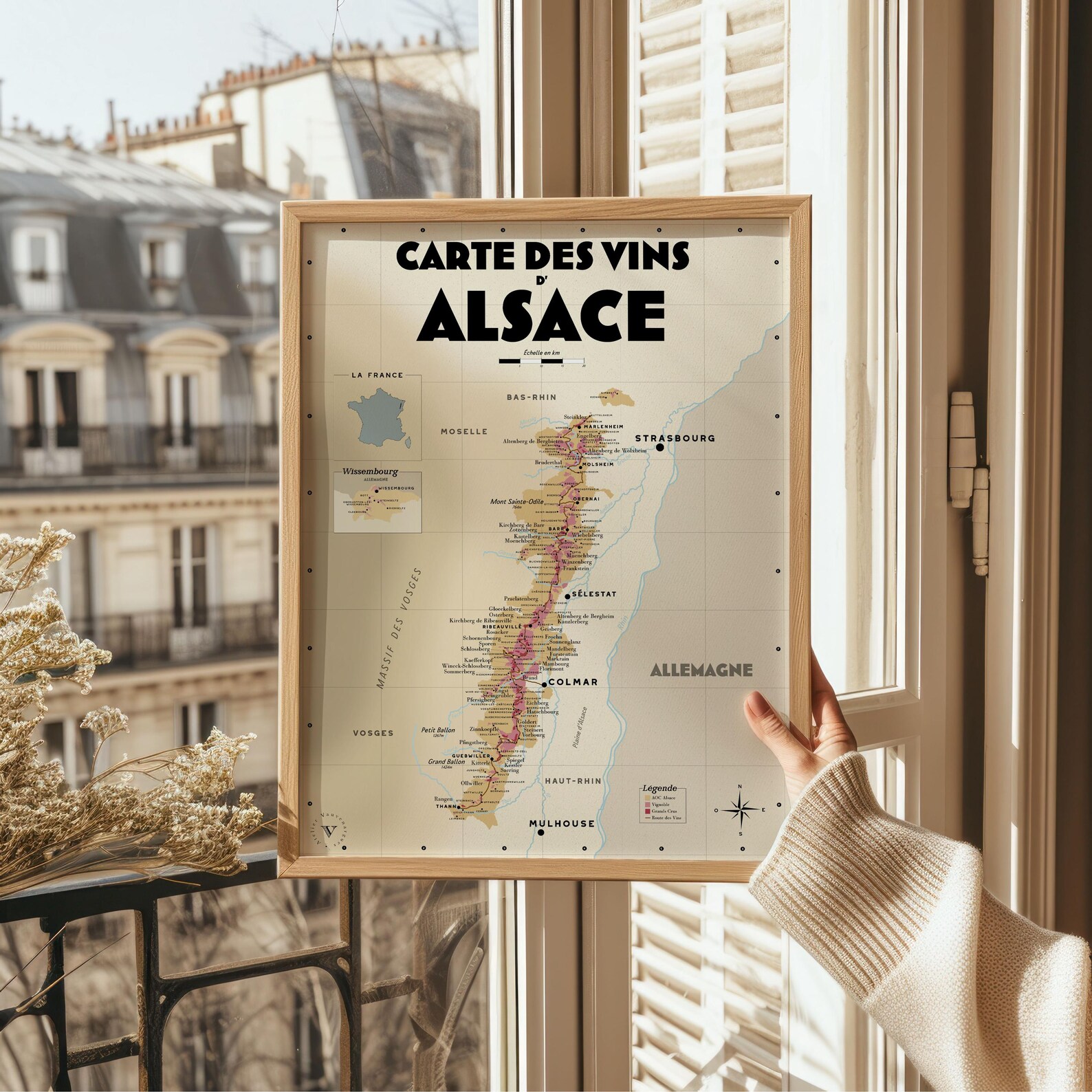 Alsace Wine Map - Poster 30x40cm - Gift Idea for Wine Lovers - Etsy