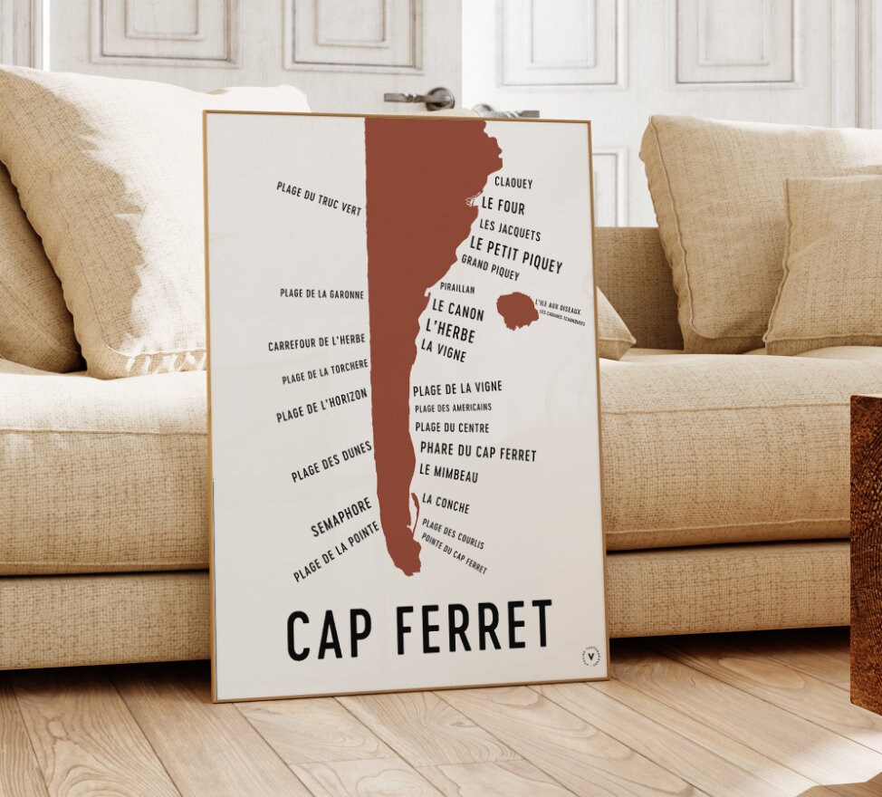 Map of Cap Ferret Poster 30x40 Cm Decoration Idea for - Etsy Ireland