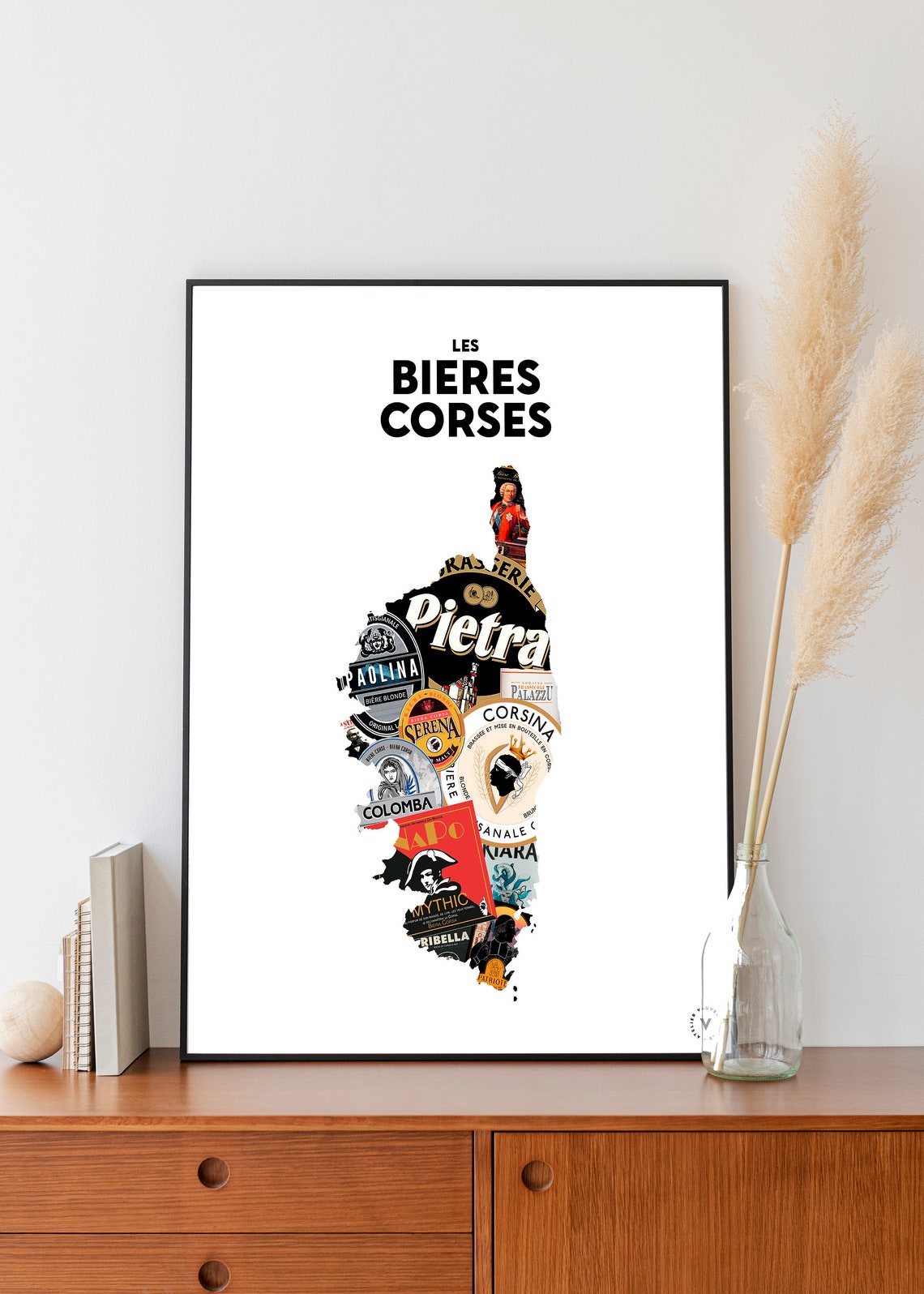 Map of Corsican Beers Poster 30x40 Cm Gift Idea for Lovers of Corsica ...