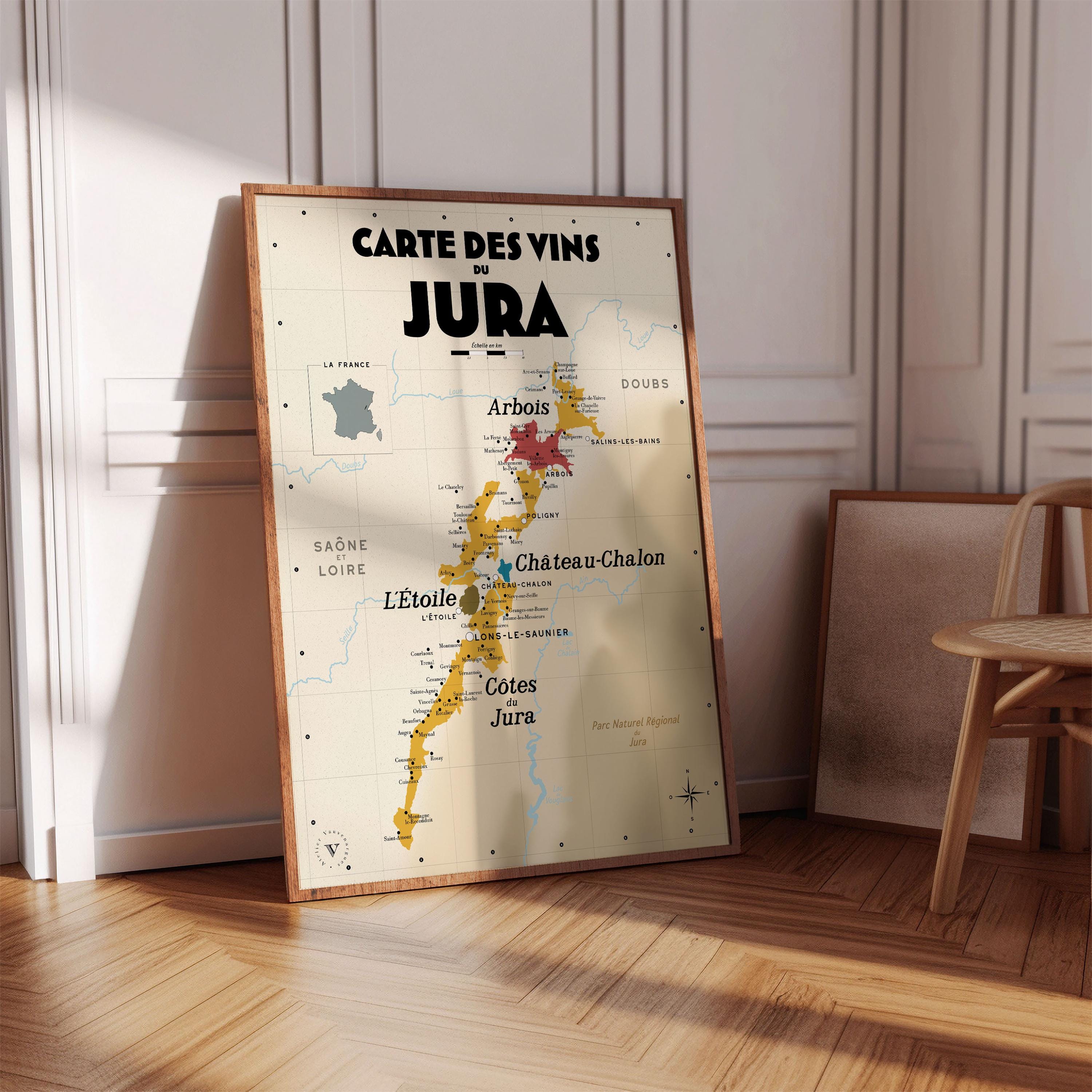 Jura Wine Map - 30x40cm Poster - Gift Idea for Wine Lovers - Etsy