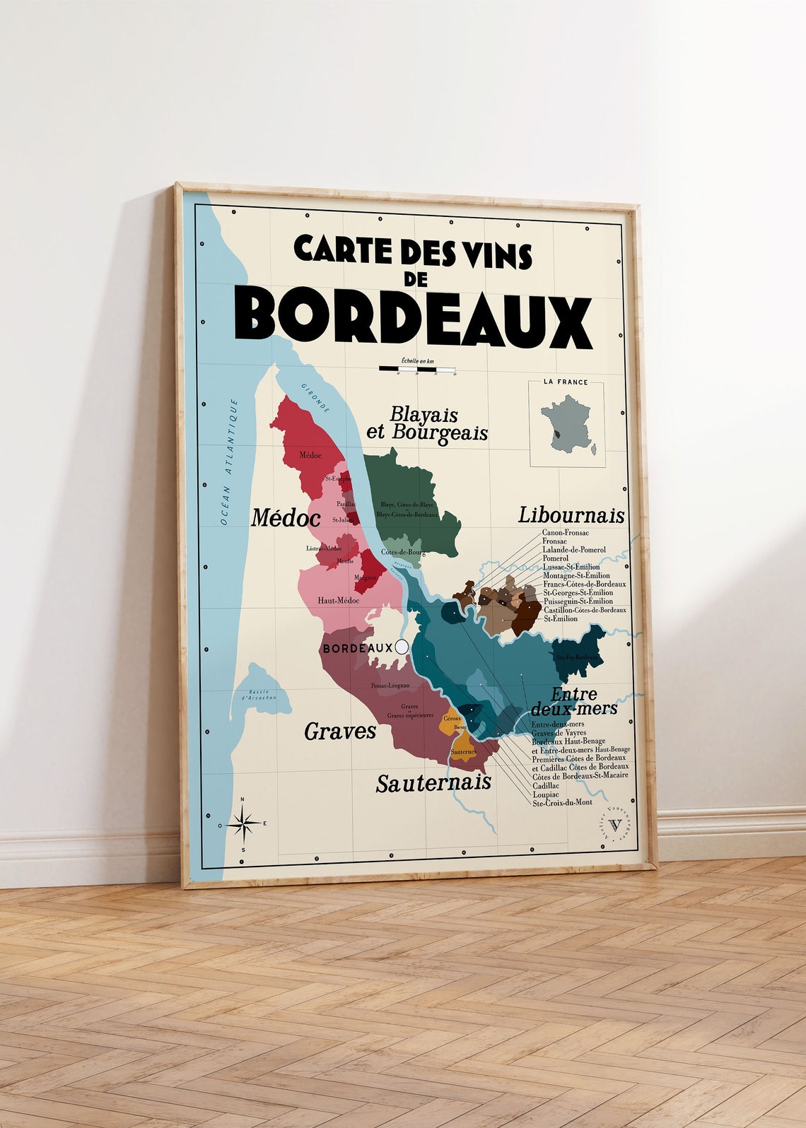 Bordeaux Wine List Poster 30x40 Cm Decorative Idea for - Etsy