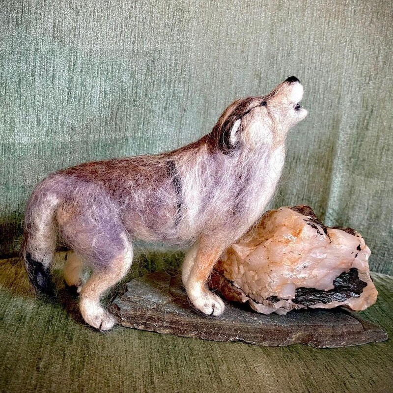 Needle Felted Wolf - Etsy