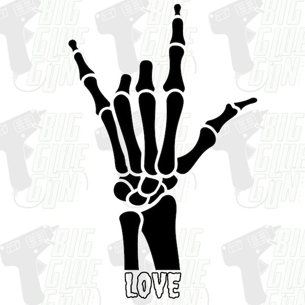 Skeleton Alphabet Hand Svg - Etsy