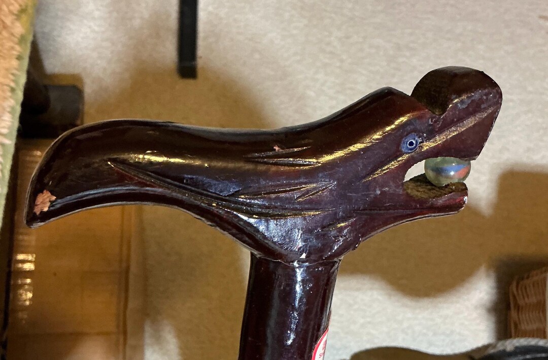 Vintage Hand Carved Chinese Walking Cane W/ball - Etsy