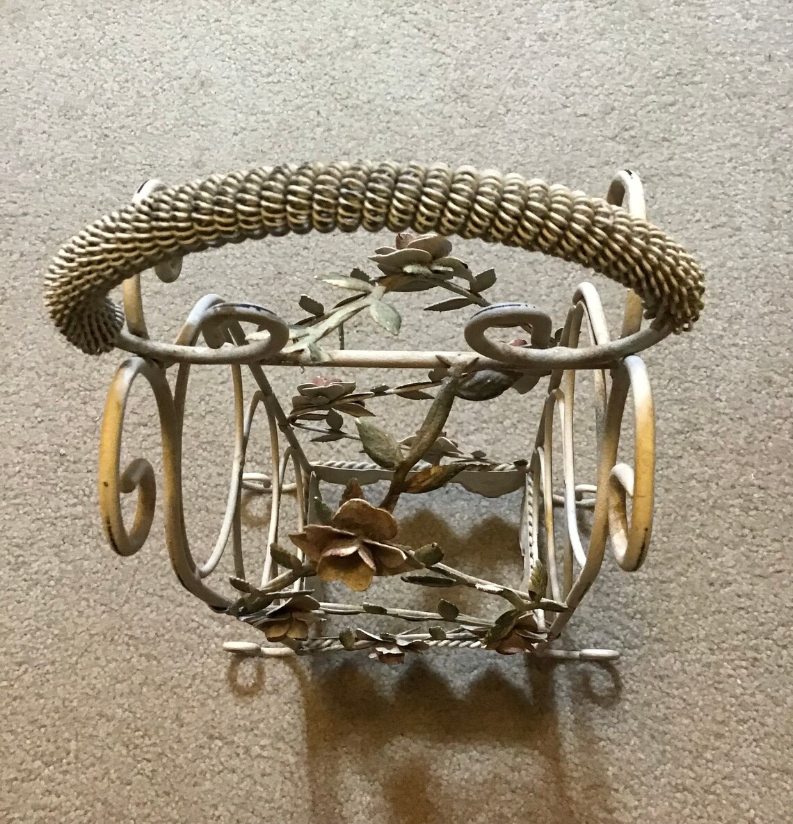 Vintage Tole Pink Roses Wine Rack - Etsy