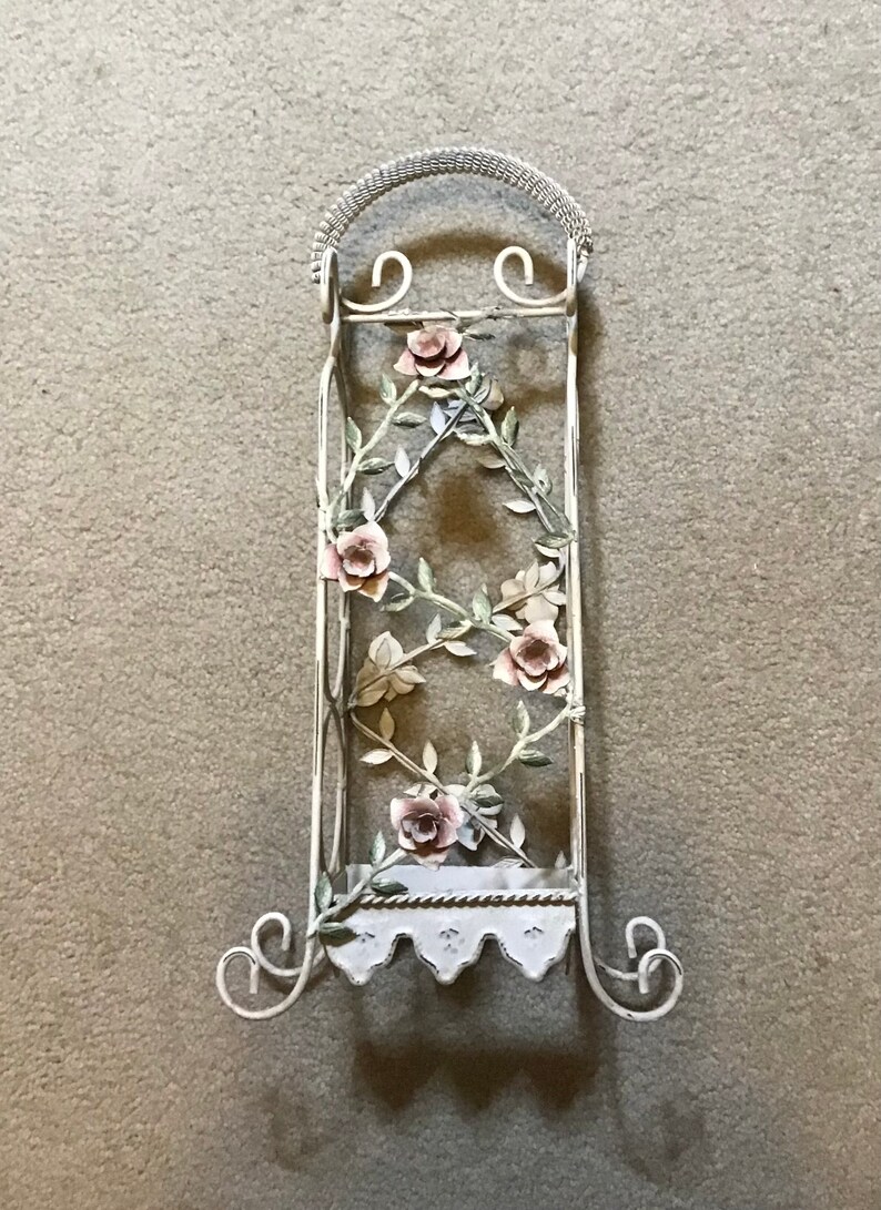 Vintage Tole Pink Roses Wine Rack - Etsy