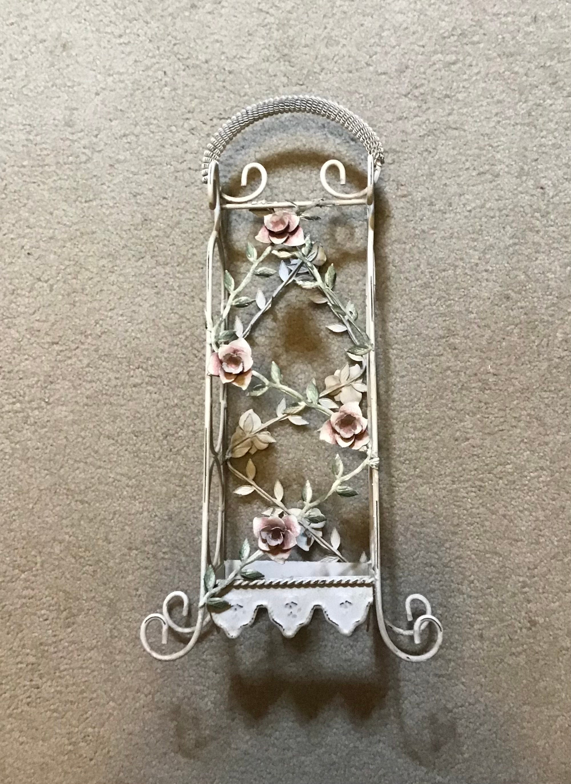Vintage Tole Pink Roses Wine Rack - Etsy
