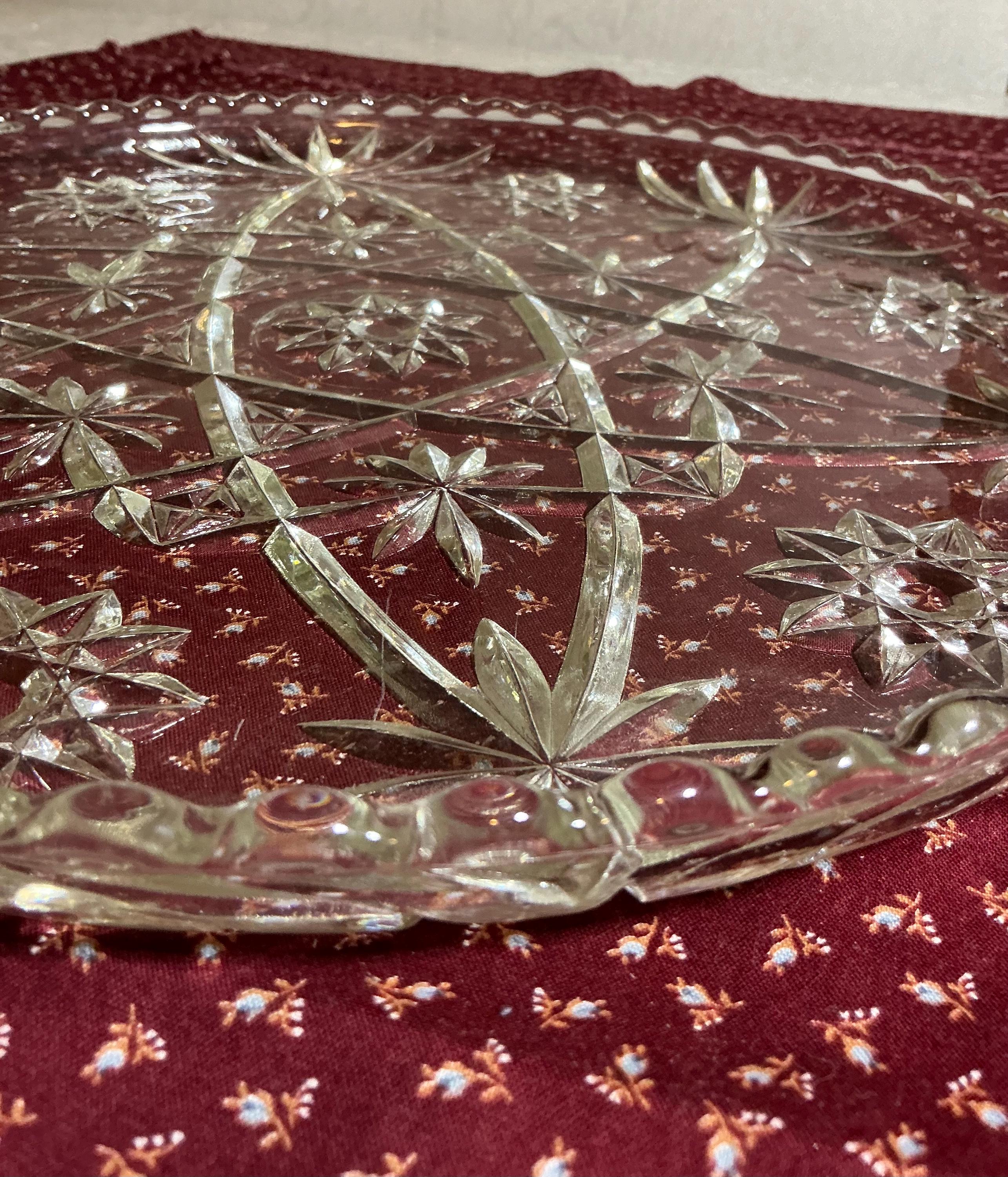 Vintage Two Anchor Hocking Classic Crystal Cake Serving Torte Plate ...