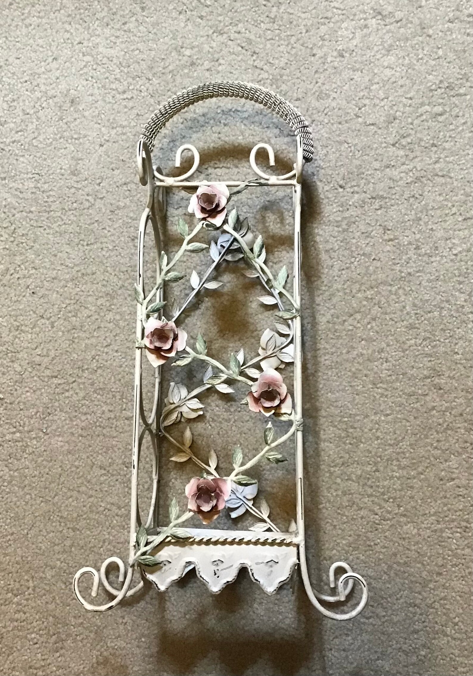 Vintage Tole Pink Roses Wine Rack - Etsy